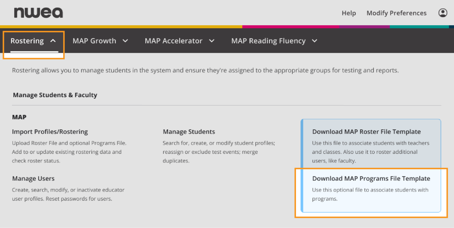 Setting Up Student Programs in Reports